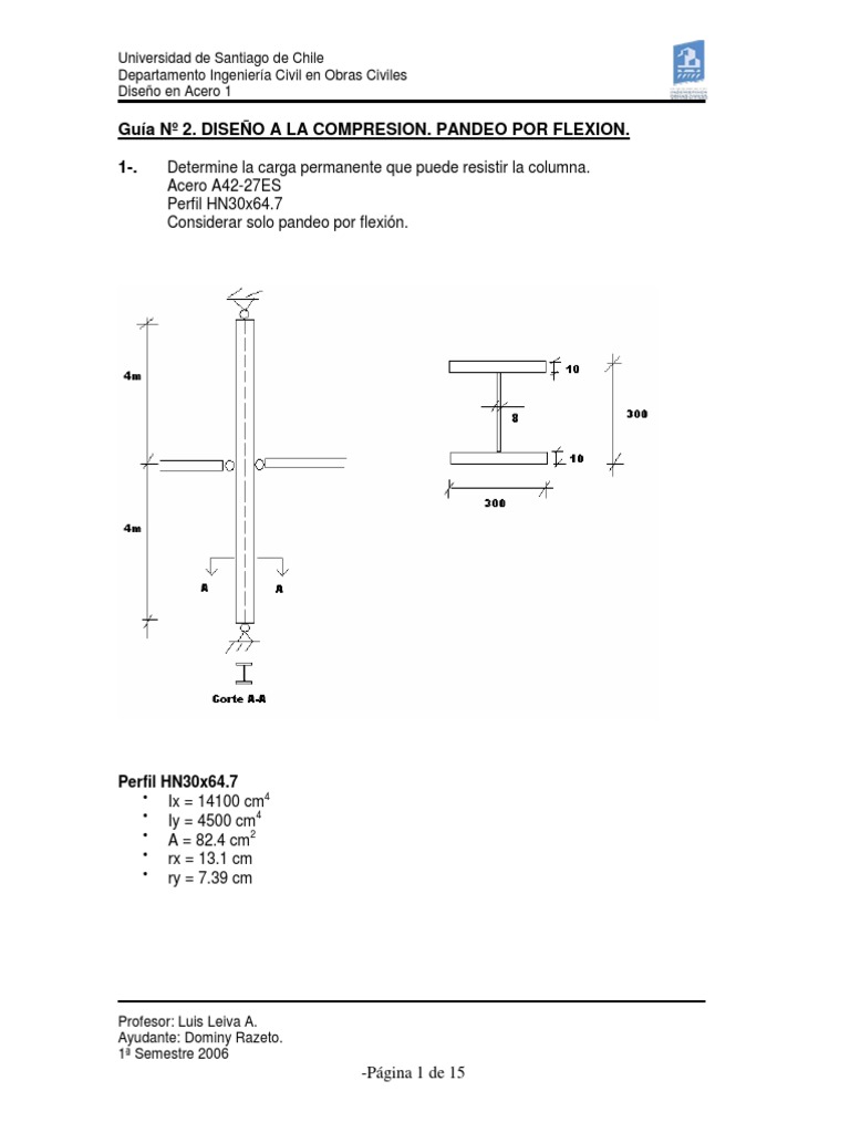 Diseño de Acero 1 Guía2 | PDF | Pandeo | Ingeniero civil