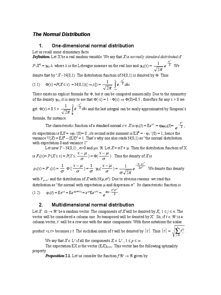 The Normal Distribution | PDF | Covariance | Covariance Matrix