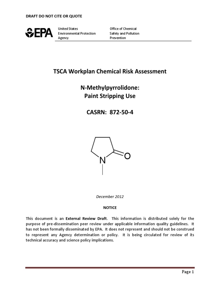 TSCA Workplan Chemical Risk Assessment of NMP | PDF | Toxicity | United ...