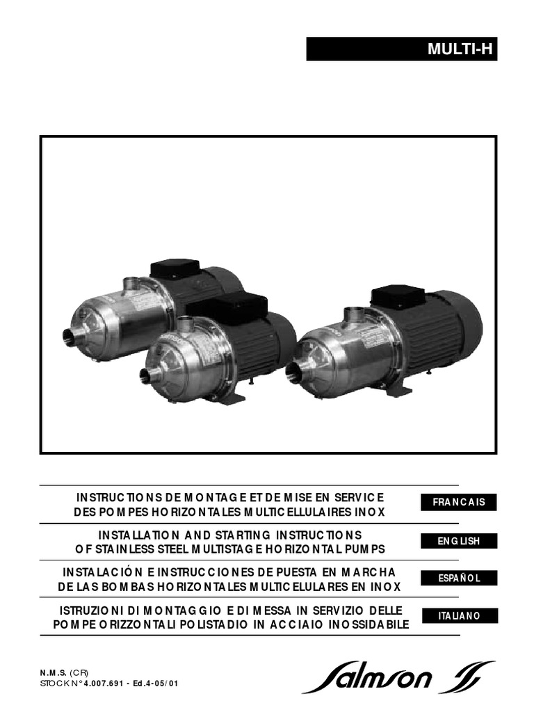 Salmson Pumps - Multi-H - Installation Manual | PDF