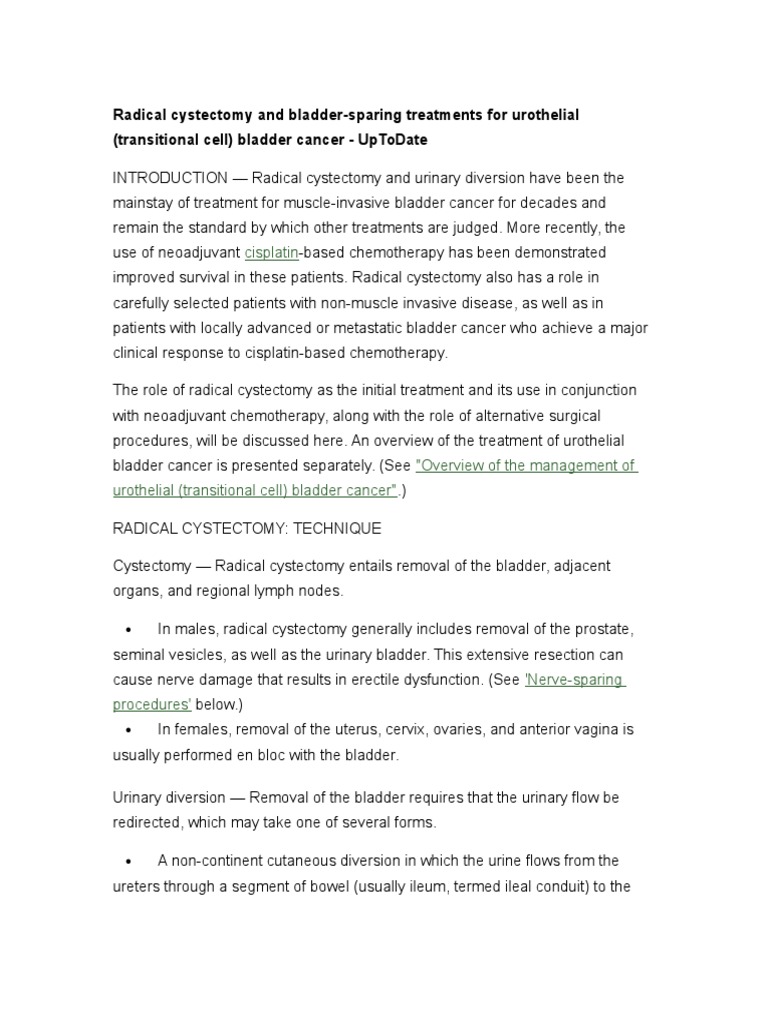 Radical Cystectomy and Bladder | PDF | Prostate Cancer | Cancer