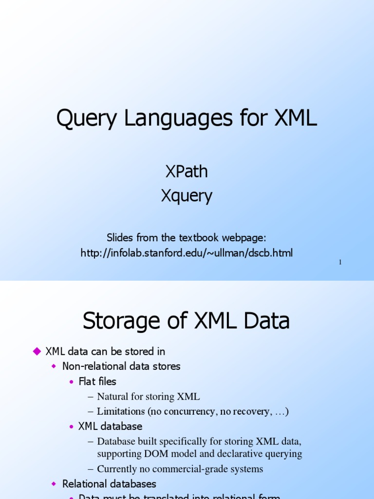 Lecture 17 XML and XPATH and XQUERY | PDF | X Path | Xml