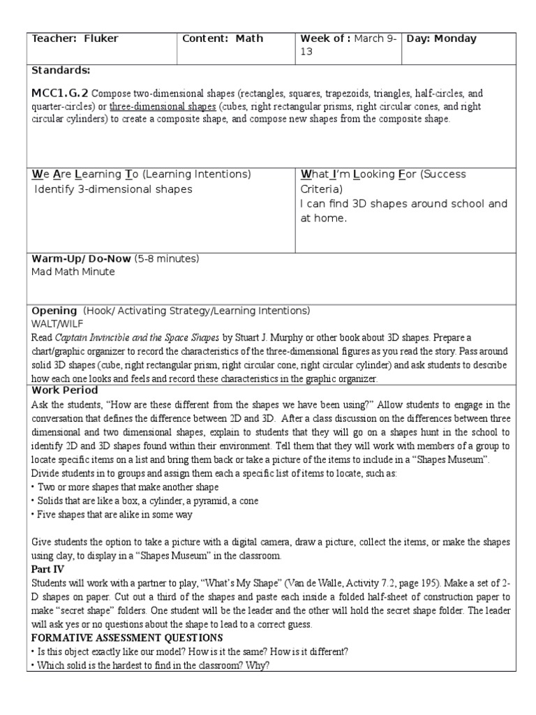 Original Unit of Instruction | PDF | Shape | Rectangle