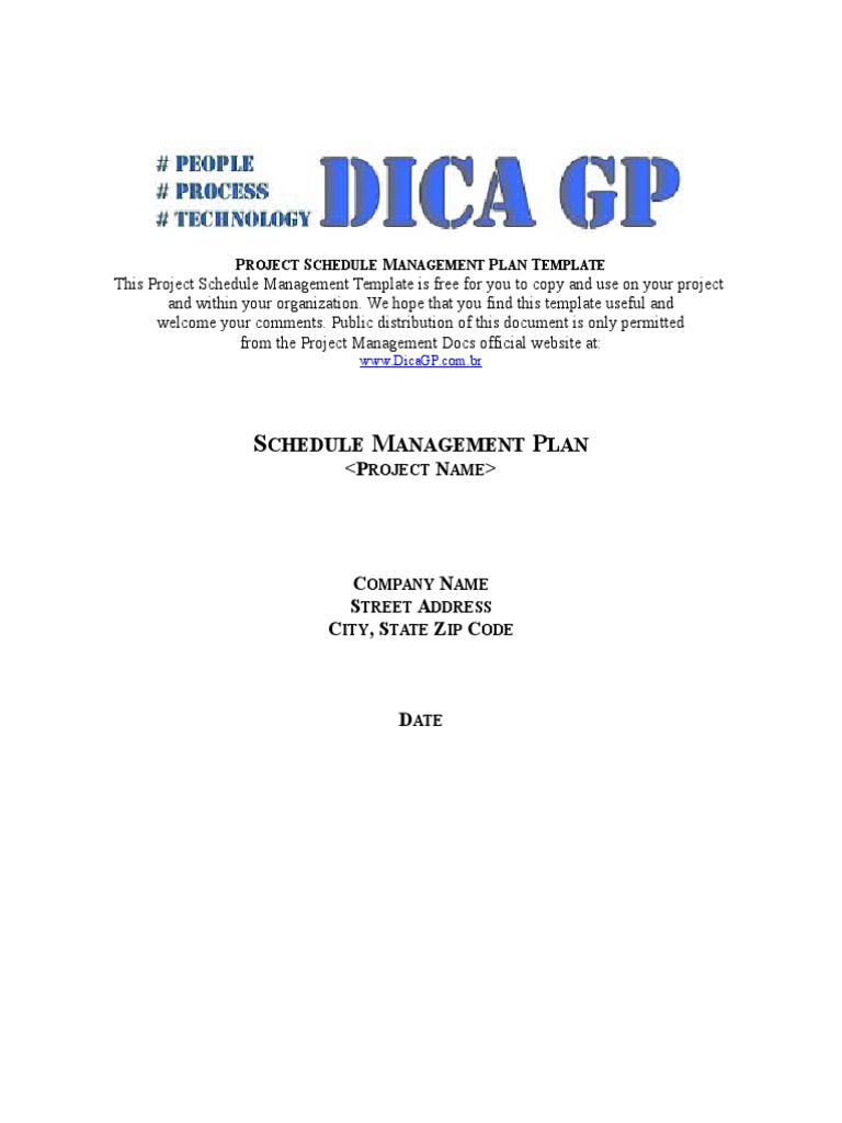 02 - Schedule Management Plan | PDF | Accountability | Leadership