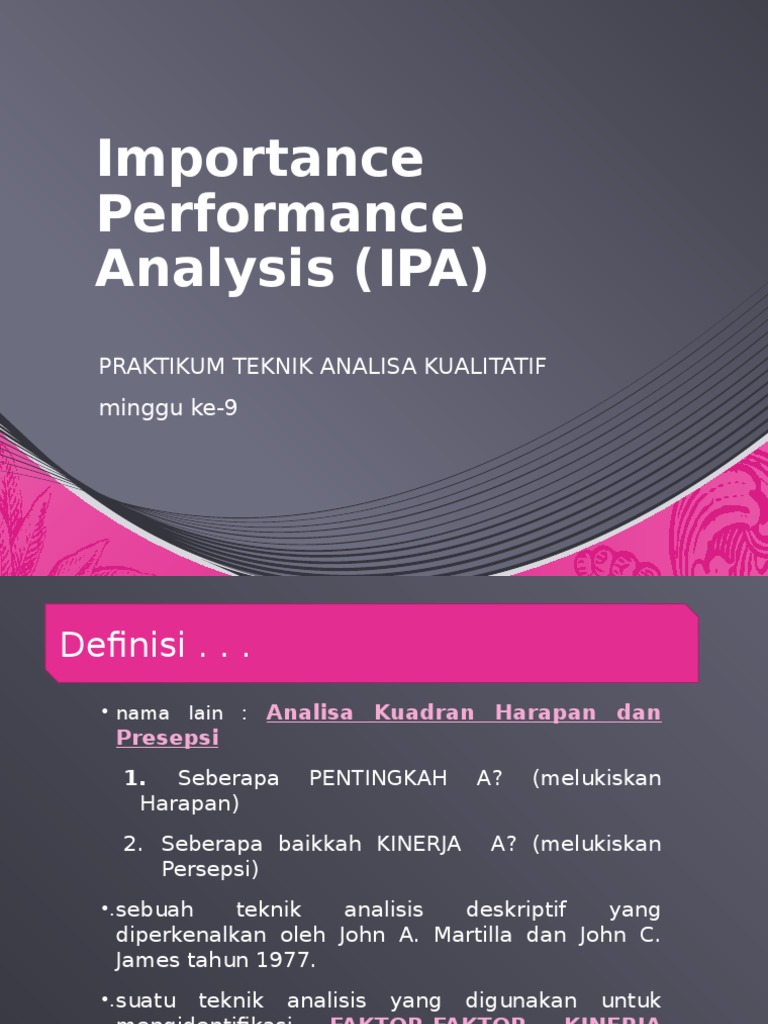 Importance Performance Analysis (IPA) | PDF | Bisnis | Komputer