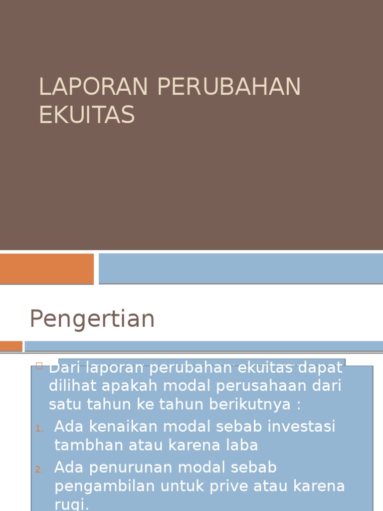Laporan Perubahan Ekuitas | PDF
