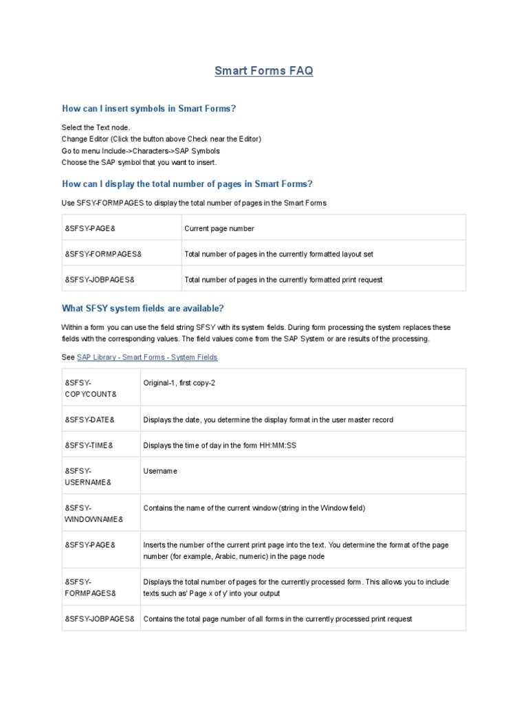 Abap Smartforms Faqs Pdf Parameter Computer Programming Computer Programming 5644