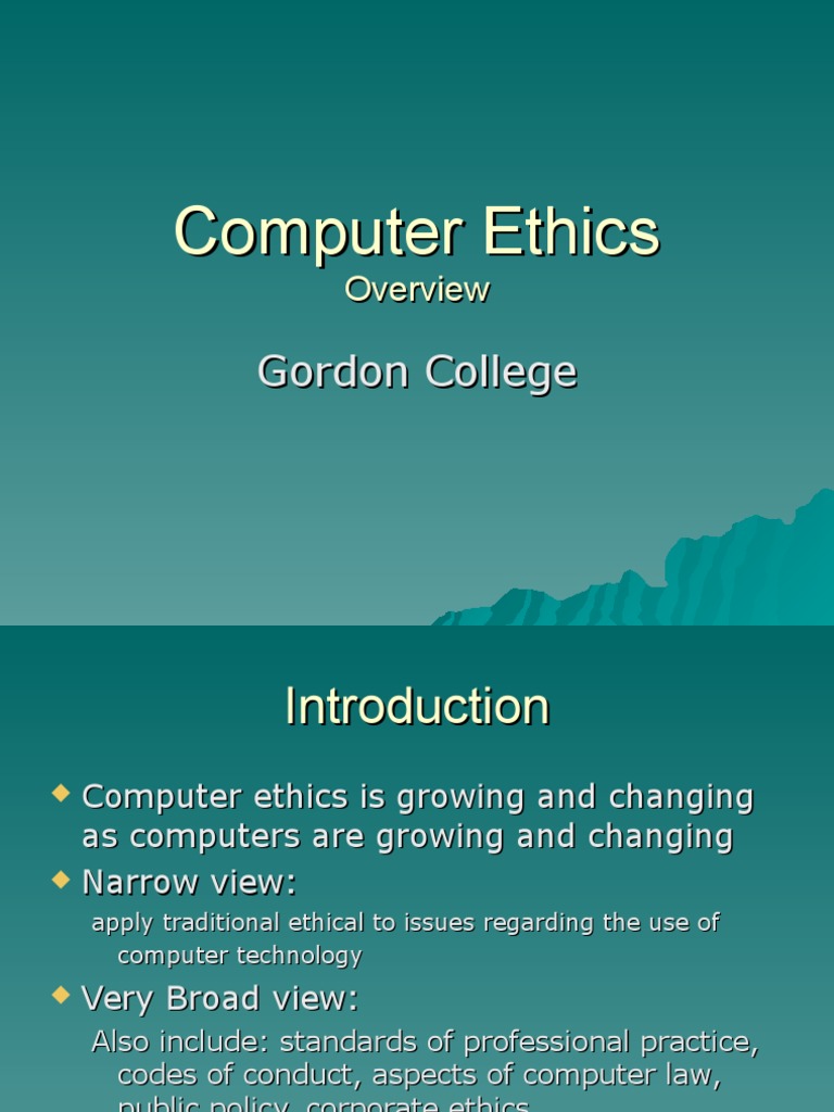 Computer Ethics | PDF | Social Institutions | Social Science