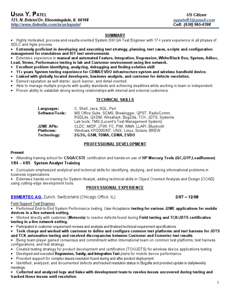 Wireless System SW Test Engineer | PDF