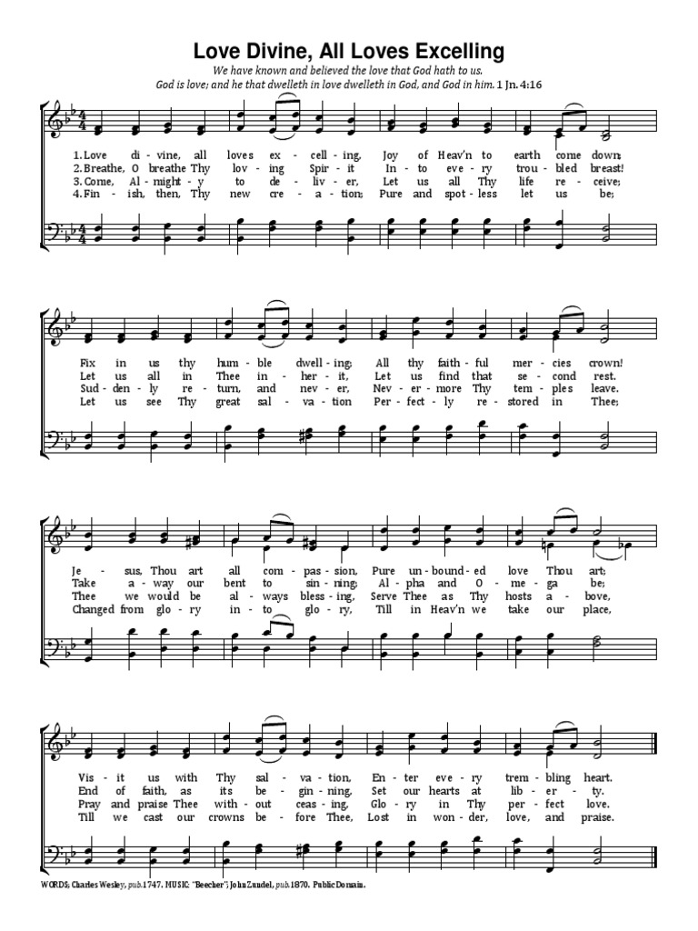 Love Divine Hymn Lyrics and Music | PDF | Religion & Spirituality