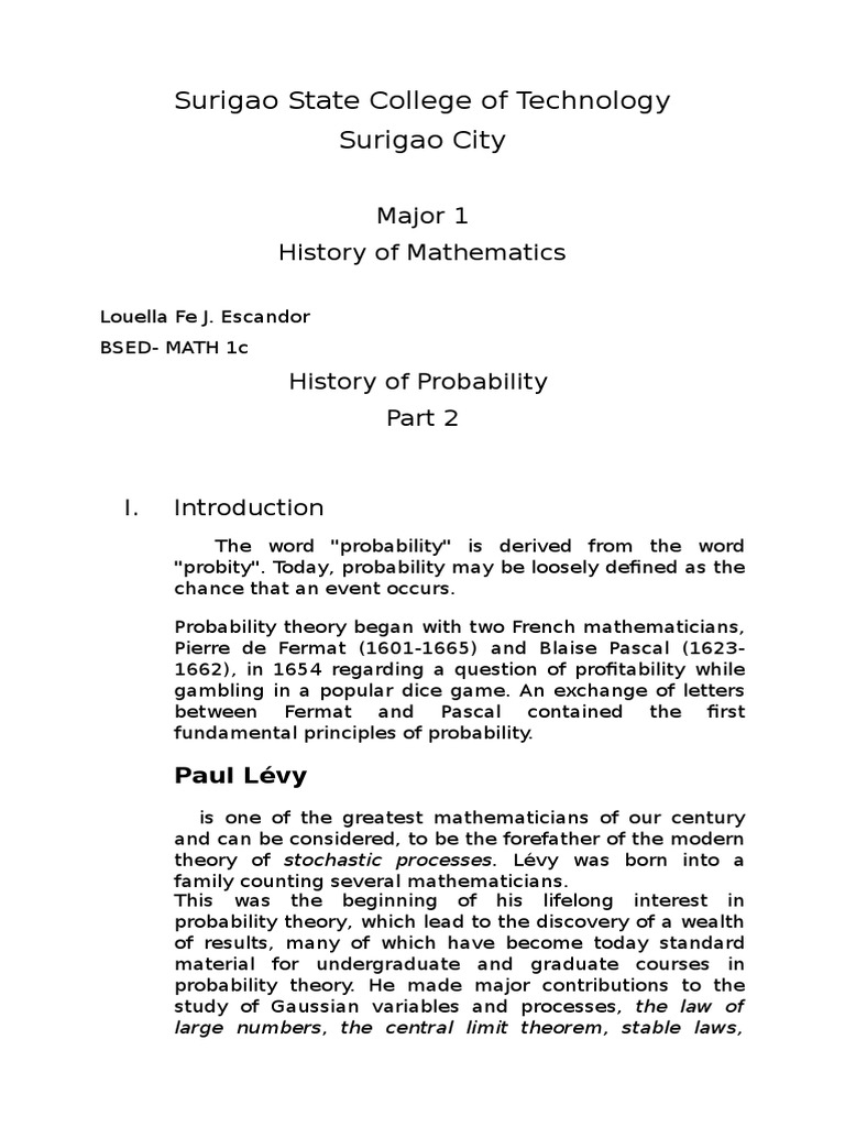 Written Report Probability | PDF | Stochastic Process | Probability Theory