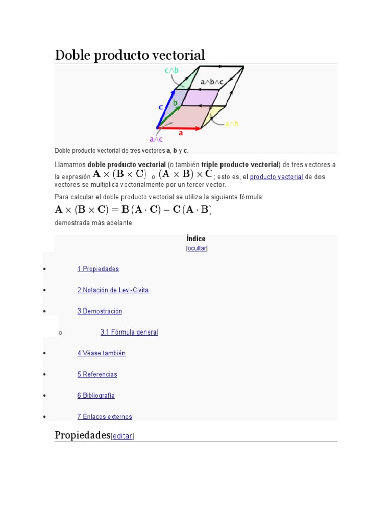 Doble Producto Vectorial | PDF | Vector Euclidiano | Multiplicación