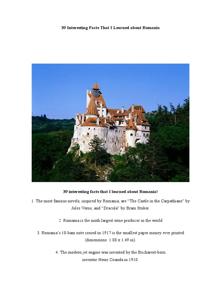 Romania: 39 Fascinating Facts | PDF | Romania | Dracula