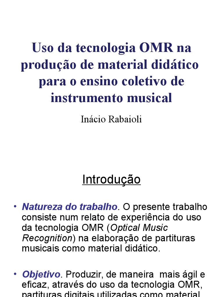 Uso Da Tecnologia OMR Na Produção de Material Didático | PDF ...
