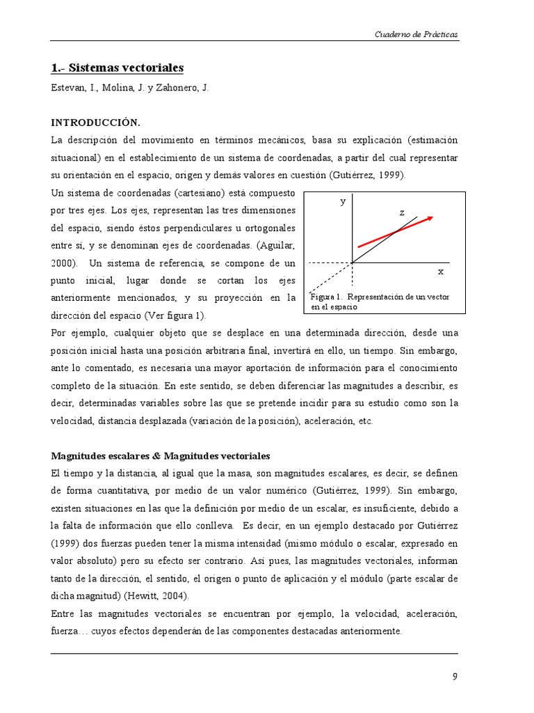 Práctica Vectores | PDF | Vector Euclidiano | Sistema coordinado