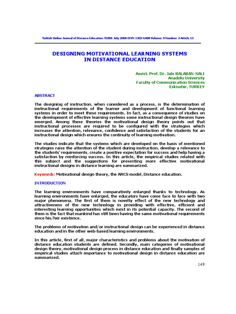 Motivational Design For Learning and Performance | PDF | Instructional ...