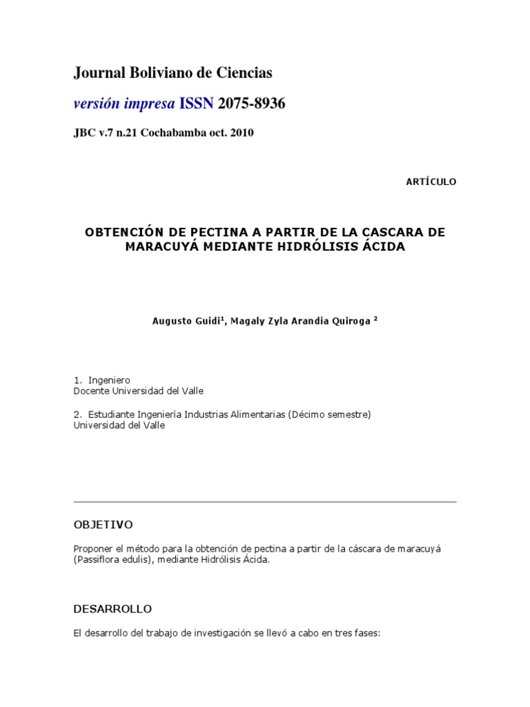 Journal Boliviano de Ciencias | PDF | Filtración | Agua