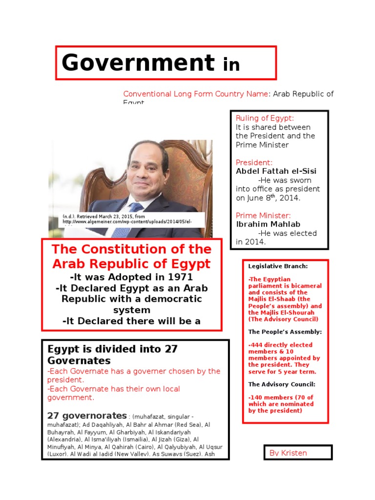 Egypt's Government Structure Overview | PDF