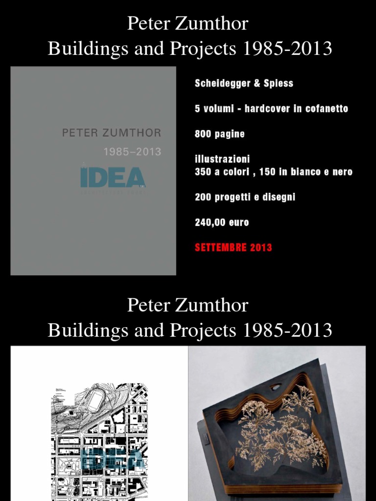 Peter Zumthor Buildings and Projects 1985 - 2013 | PDF