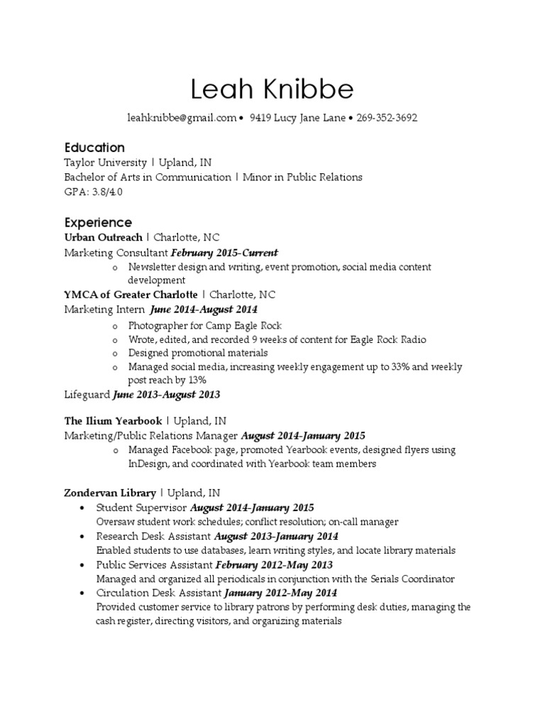 Knibbe Resume | PDF