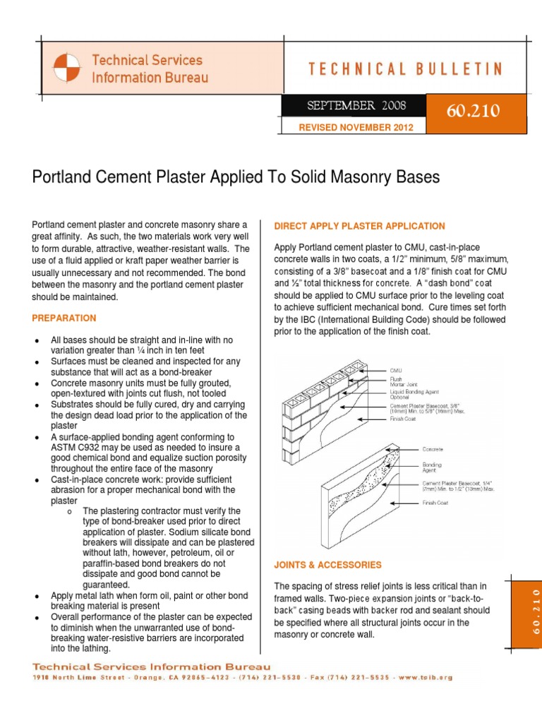 Portland Cement Plaster Over CMU | Plaster | Masonry