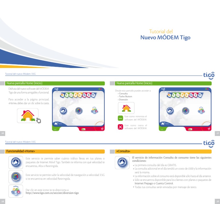 Tutorial Modem Tigo | PDF | Servicio de mensajes cortos | 3 G