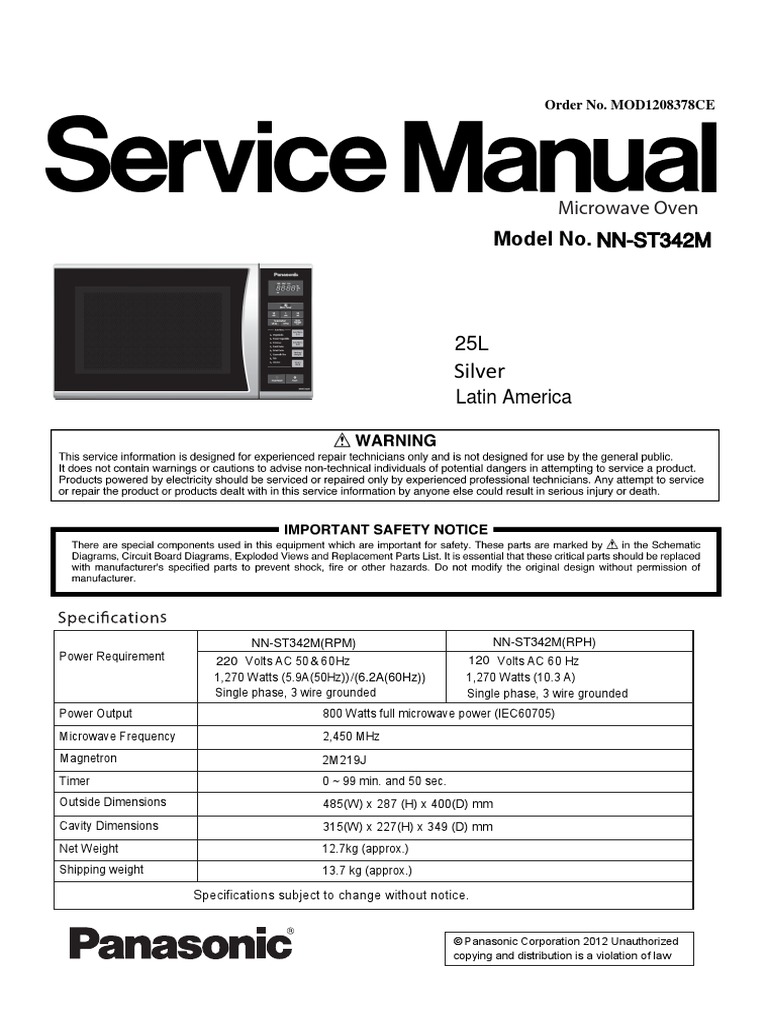 NN-ST342 Panasonic | PDF | Switch | Relay