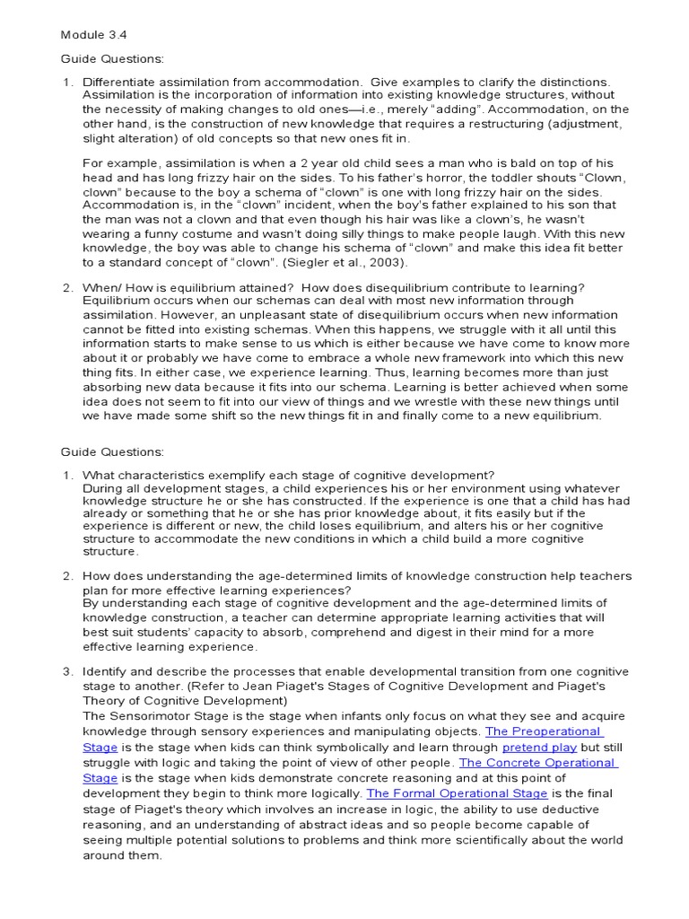 Guide Questions | PDF | Cognitive Development | Emergence
