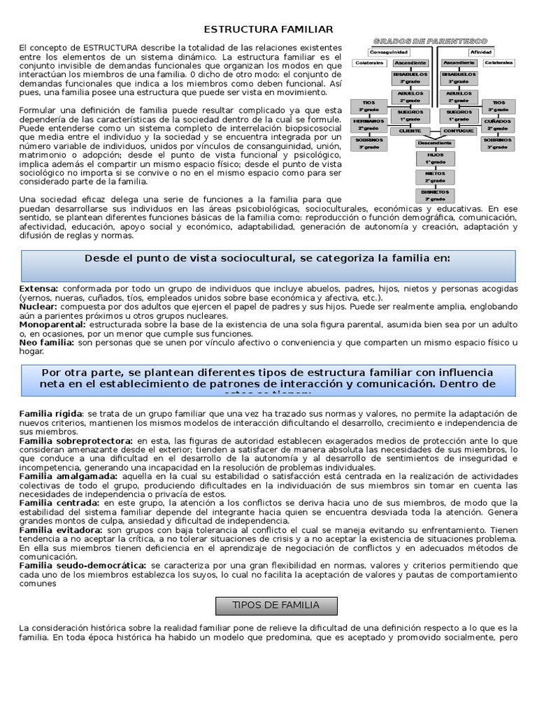 Tipos y Evolución de la Estructura Familiar | PDF | Familia | Adultos