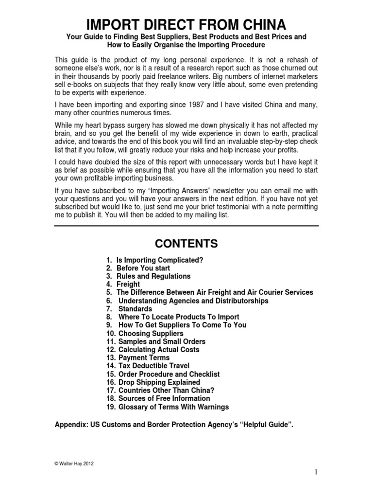 Import Direct From China | PDF | Cargo | Customs