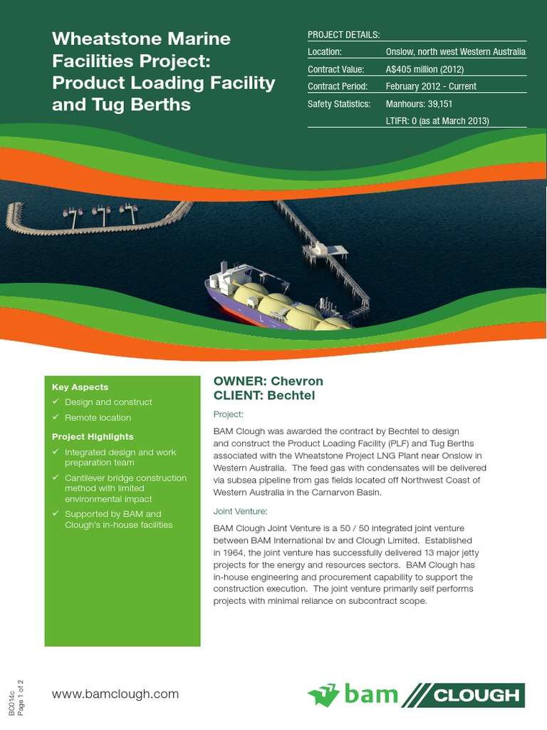 Wheatstone LNG Jetty Construction Overview | PDF | Liquefied Natural ...