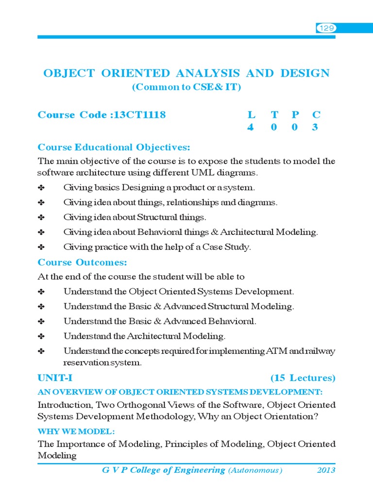 Object Oriented Analysis & Design | PDF | Unified Modeling Language ...