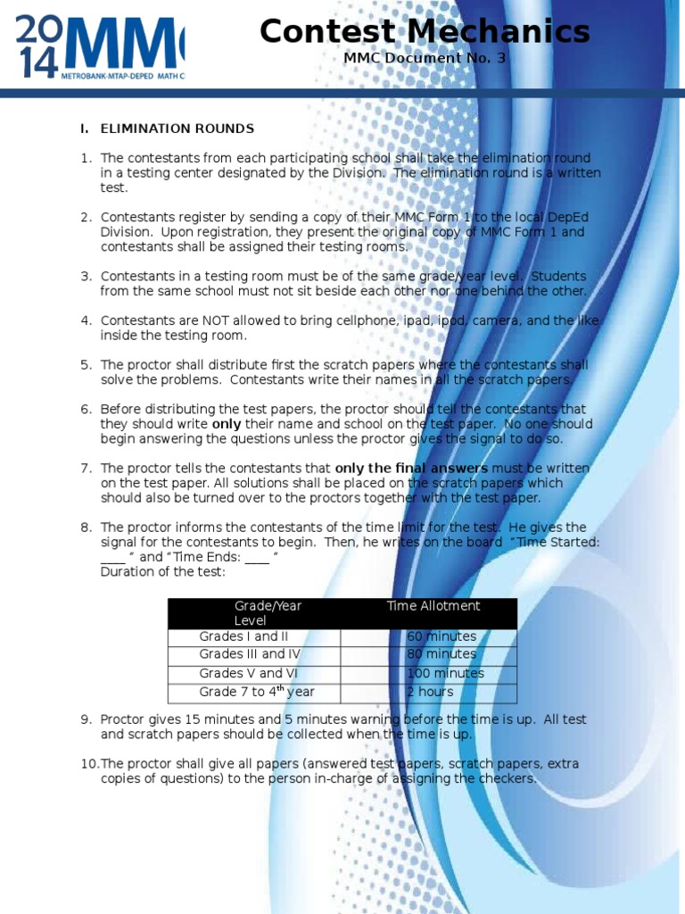 Contest Mechanics for Math Competitions | PDF | Test (Assessment ...