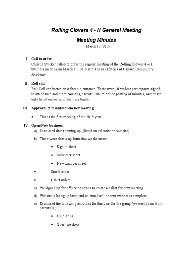 Meeting Minutes March 17 | PDF