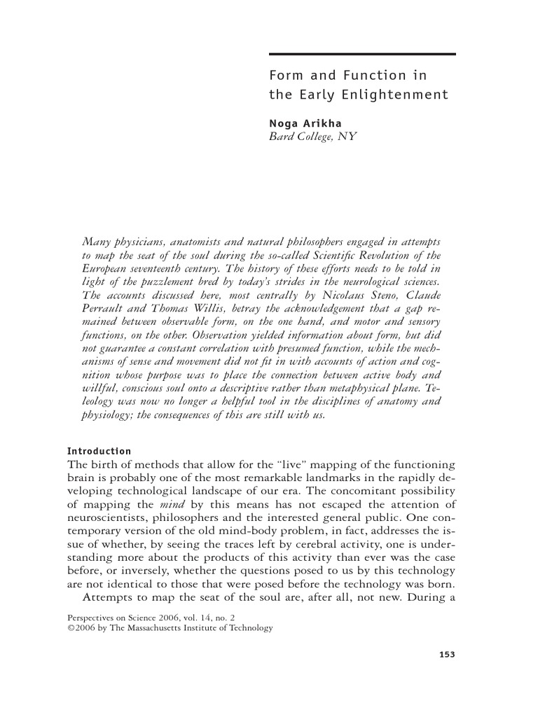Form and Function in The Early Enlightenment | PDF | Soul | René Descartes