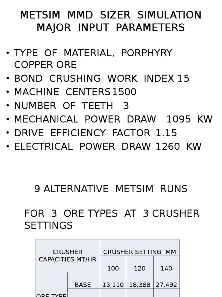 Metsim MMD Sizer Simulation Major Input Parameters | PDF | Computers