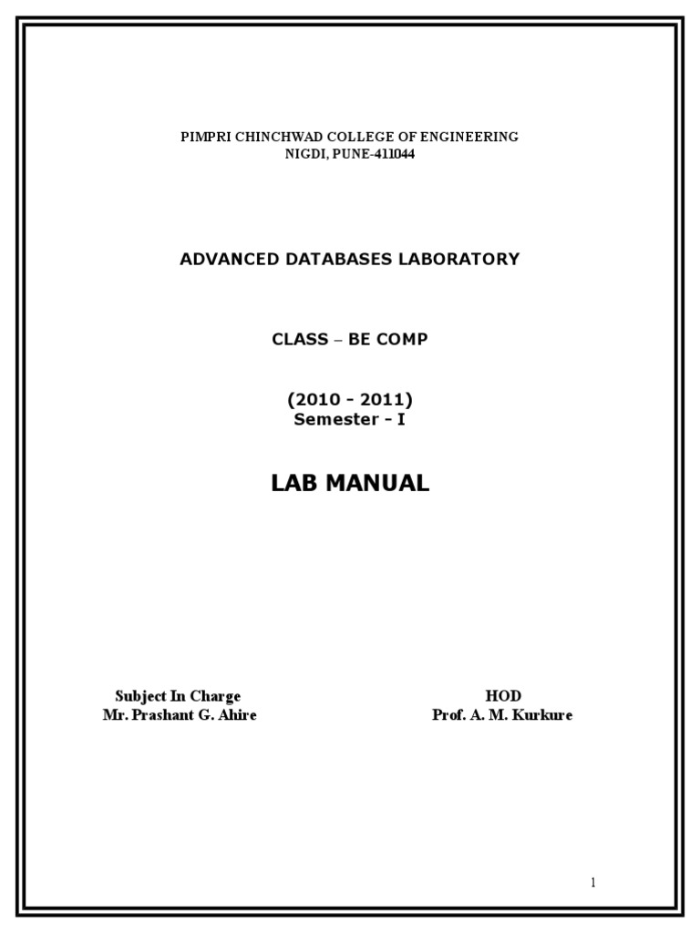 ADBMS Lab Manual New | PDF | Active Server Pages | Oracle Database ADBMS Lab Manual New | PDF | Active Server Pages | Oracle Database