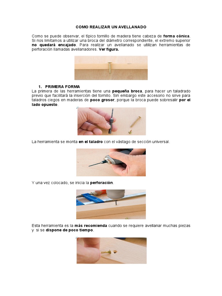 Guía para Realizar un Avellanado Eficaz | PDF | Hogar, jardinería y ...