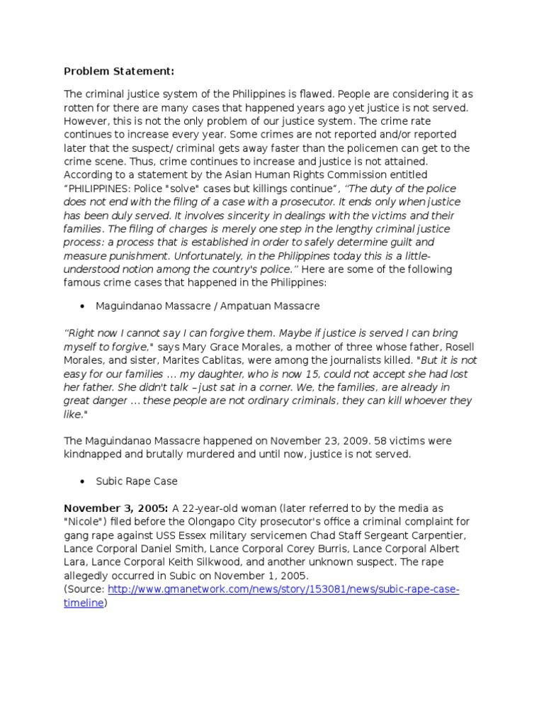 Problem Statement | PDF | Crime & Violence | Crime Thriller