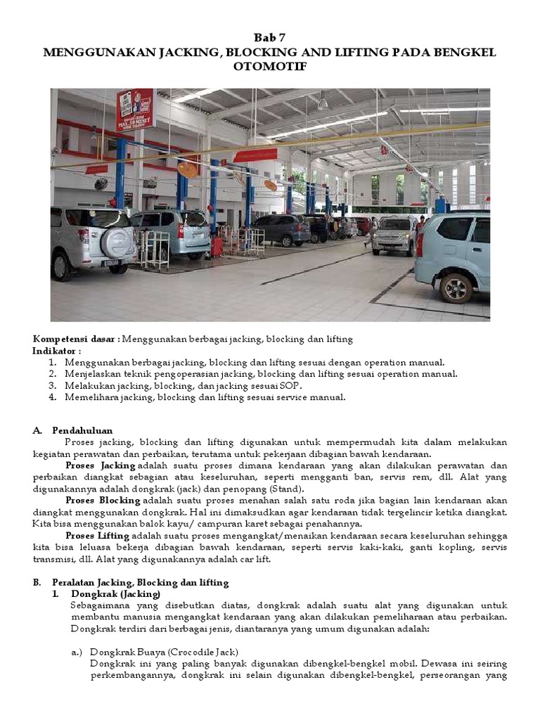 Teknik Jacking dan Lifting Otomotif | PDF