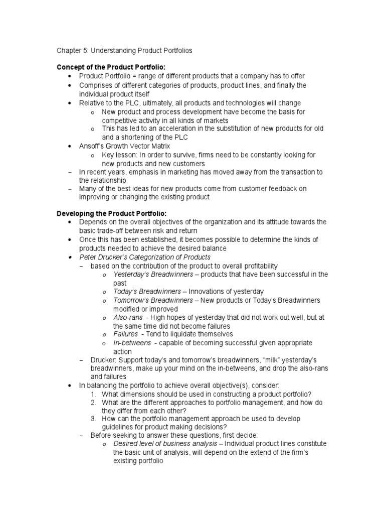 Concept of The Product Portfolio | PDF | Profit (Accounting) | Market ...