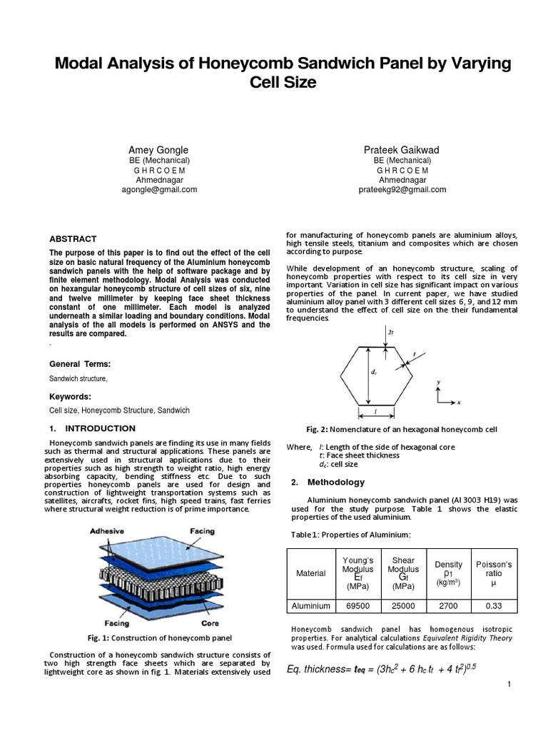 Impact of Cell Size on Honeycomb Frequency | PDF | Finite Element ...