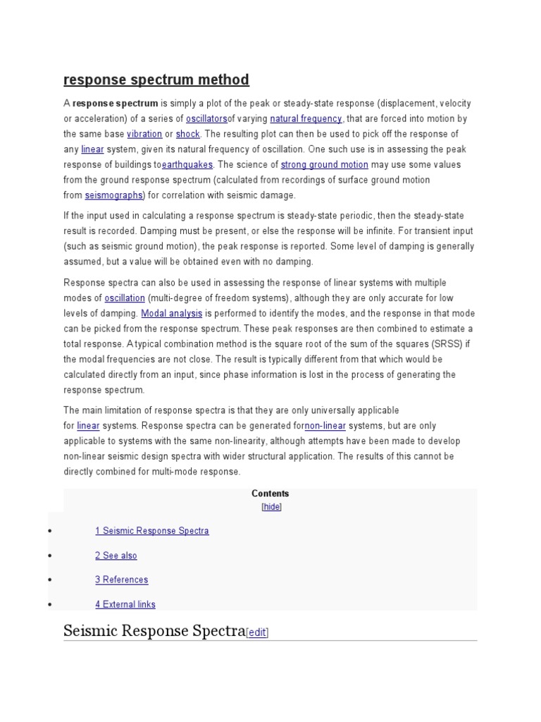 Response Spectrum Method | PDF | Physical Phenomena | Seismology