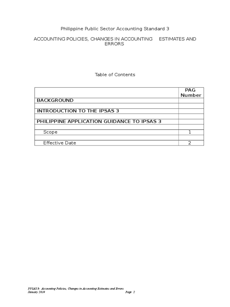PPSAS 03 - Changes in P & E and Errors Oct - 18 2013 | PDF | Financial ...