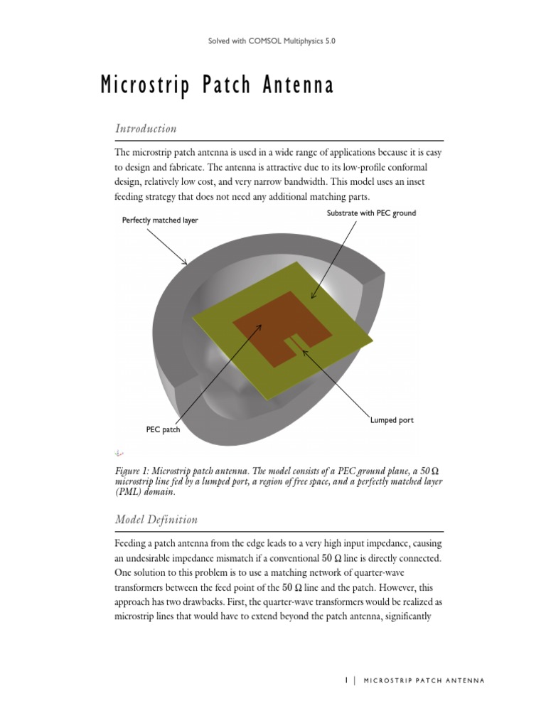 Comsol Model Download 198073 Models - Rf.microstrip Patch Antenna Inset | PDF | Antenna (Radio ...