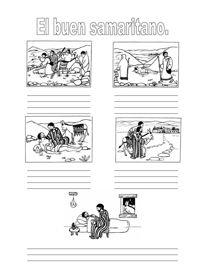 Página Para Colorear Del Buen Samaritano Página 2 | Imágenes De