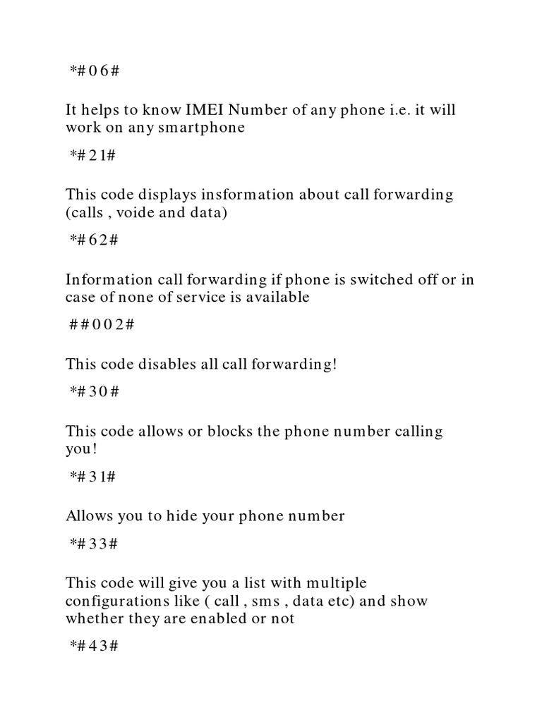 Iphone Secret Codes | PDF