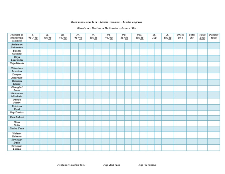 Borderou Corectare | PDF