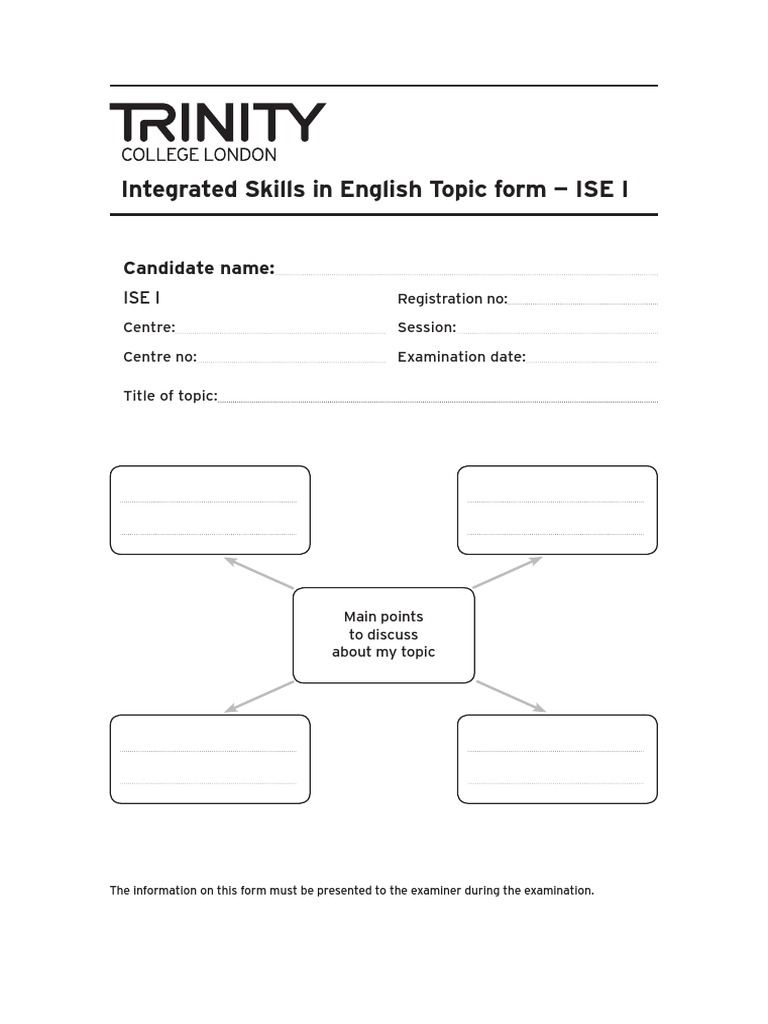 ISE I Topic Form - Mind Map (To Fill In) | PDF