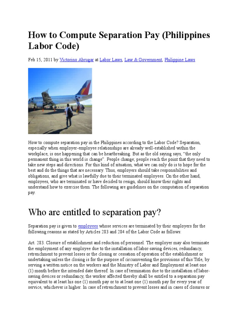 How To Compute Separation Pay | PDF | Layoff | Employment